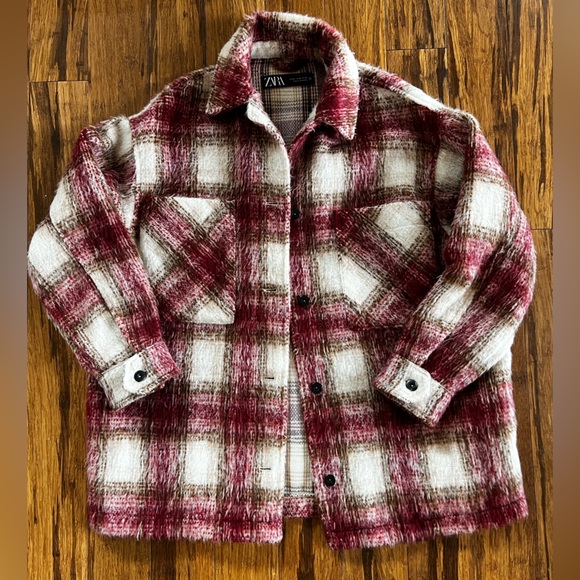 Zara | Tops | Zara Oversized Plaid Shacket | Poshmark
